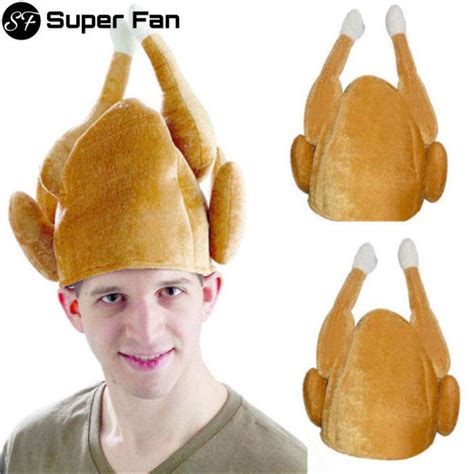 Super Fan New Halloween Ball Funny Adults Hats Chicken Leg Cap