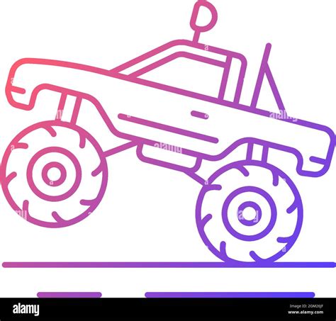 Monster Truck Racing Gradient Linear Vector Icon Stock Vector Image