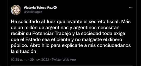 Causa Potenciar Trabajo Tras El Pedido De Tolosa Paz La Justicia