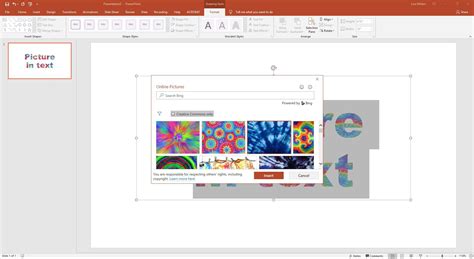 how to add a picture inside the text on a powerpoint slide
