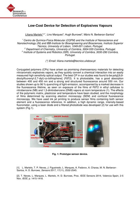 Pdf Low Cost Device For Detection Of Explosives Vapours