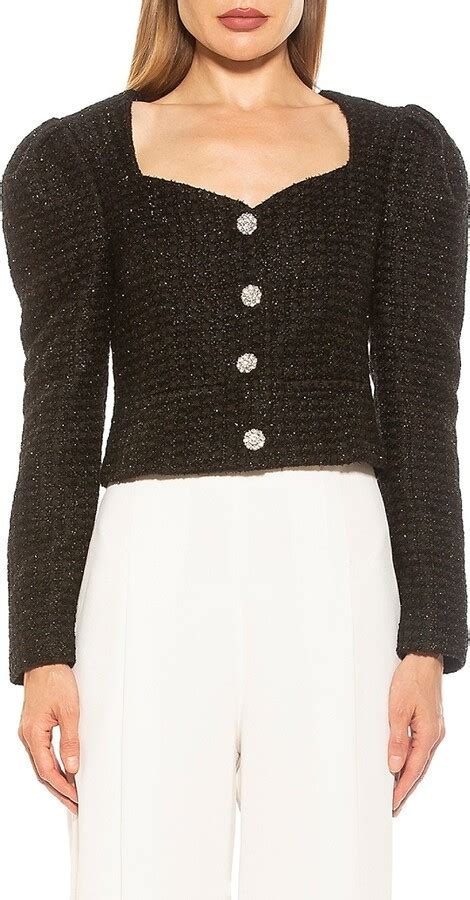 Alexia Admor Rowan Puff Sleeve Tweed Jacket Shopstyle