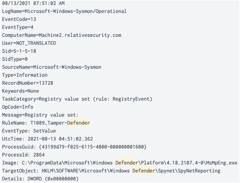 Disable Microsoft Defender Detection Relative Security