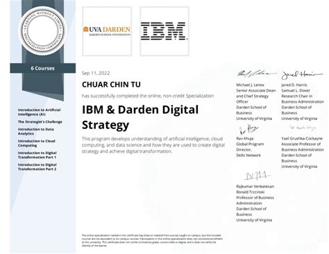 Certified IBM Darden Digital Strategy Eric Chuar Singapore