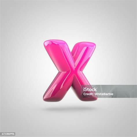 光沢のある赤とピンクのグラデーションを描く白い背景で隔離のアルファベット文字 X 小文字 3dのベクターアート素材や画像を多数ご用意