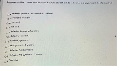 solved for non empty binary relation r ta a a b b
