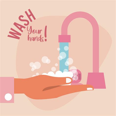 Wash Your Hands Campaign Poster With Water Tap 3902988 Vector Art At