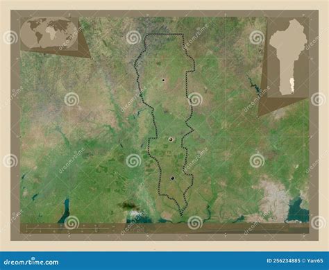 Plateau Benin High Res Satellite Major Cities Stock Illustration