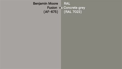 Benjamin Moore Fusion Af 675 Vs Ral Concrete Grey Ral 7023 Side By