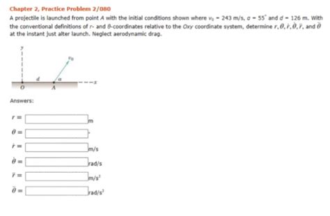 Solved A Projectile Is Launched From Point A With The Chegg