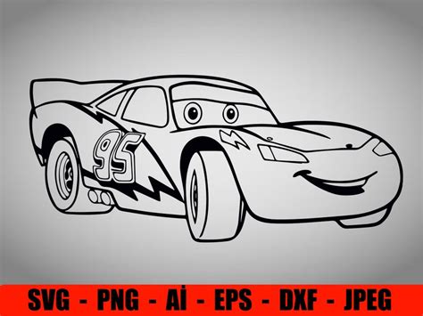 Lightning Mcqueen Svg Laser Cut File Cars Lightning Mcqueen Download