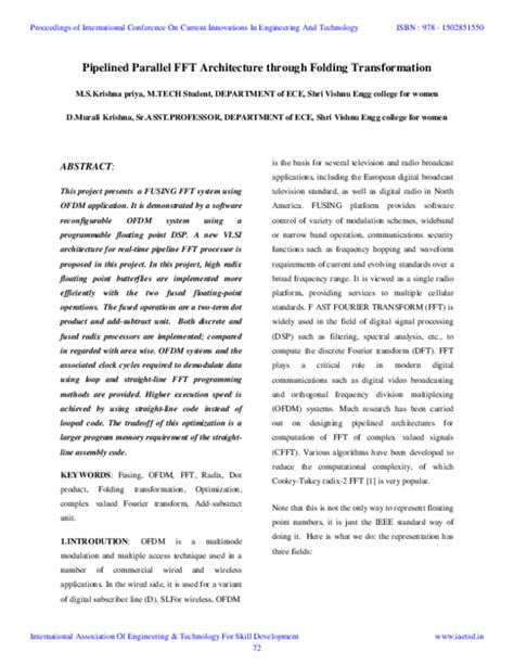 Pdf Iaetsd Pipelined Parallel Fft Architecture Through Folding