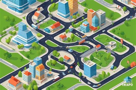 Mobile Maps Navigation And Tracking Concept Isometric City Map App