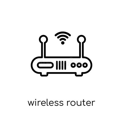 Wireless Router Icon Trendy Modern Flat Linear Vector Wireless Stock Vector Illustration Of