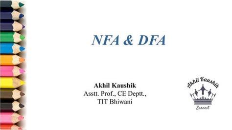 deterministic finite automata dfa ppt