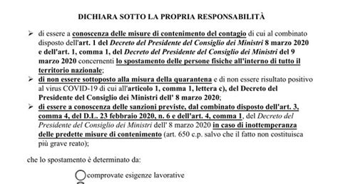 Coronavirus Autocertificazione Spostamenti Ecco Il Nuovo Modulo Va