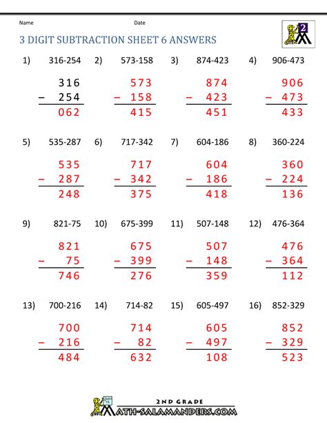 3 Digit Subtraction Worksheets Free Pdfs Dewwool Worksheets Library