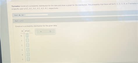 Solved Tornados Construct A Probability Distribution For The Chegg