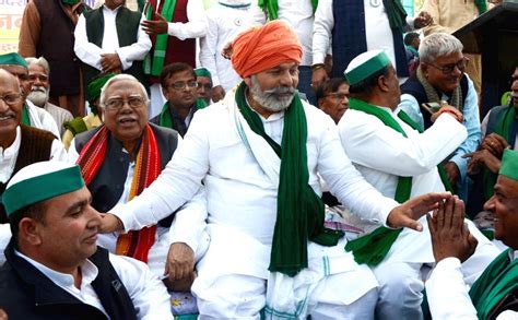 Lucknow Bku Leader Rakesh Tikait During The Kisan Mazdoor Maha