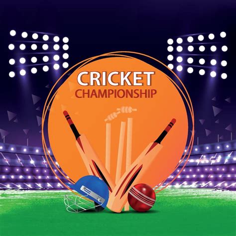 Cricket Match Concept With Stadium And Background 1988236 Vector Art At