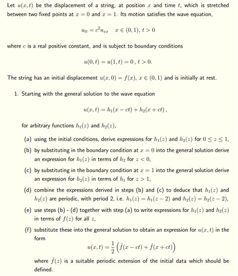 solved let u x t be the displacement of a string at