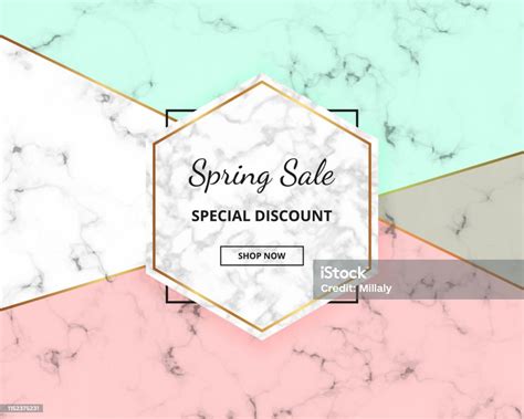 봄 판매 커버 대리석 질감과 골드 반짝이 라인 녹색과 분홍색 색상 배경으로 기하학적 디자인 디자인 초대장 카드 배너 웨딩 베이비 샤워 현수막 포스터에 대 한 템플릿 0명에