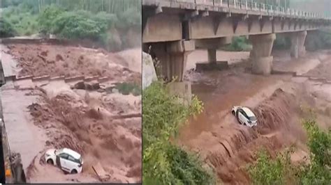 Car Washed Away As Heavy Rain Lashes Haryanas Panchkula