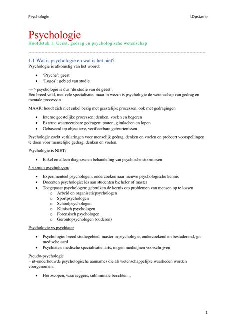 Psychologie Geest Gedrag En Psychologische Wetenschap Psychologie Hoofdstuk Geest