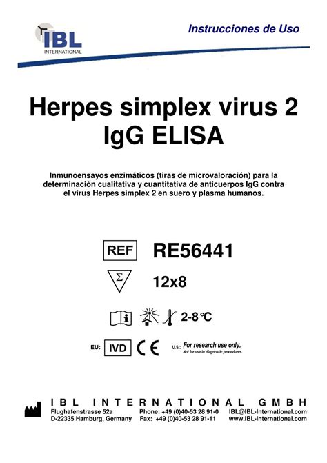 Herpes Simplex Virus 2 Igg Elisa Ibl International