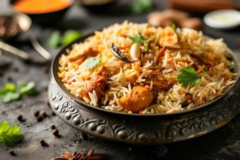 Premium Photo Spicy And Tasty Chicken Biryani
