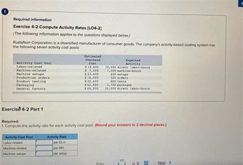 solved required information exercise 4 2 compute activity