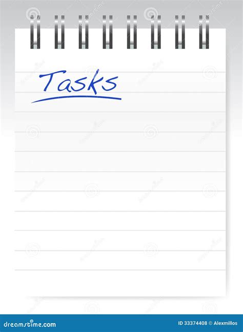 Tasks Notepad Illustration Design Stock Illustration Illustration Of Project Monotone