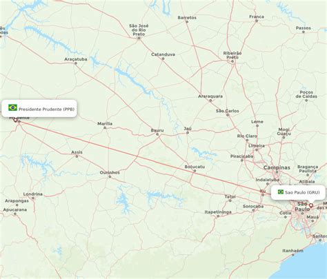 All Flight Routes From Sao Paulo To Presidente Prudente Gru To Ppb