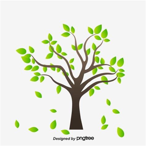 Green Tree With Leaves Blowing In The Wind