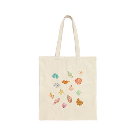 Canvas Tote Bag Seashell Tote Bag Cute Beach Tote Aesthetic Bag