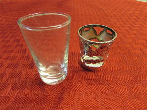 Lot Detail Vintage Sterling Silver Shot Glass Set With Tray