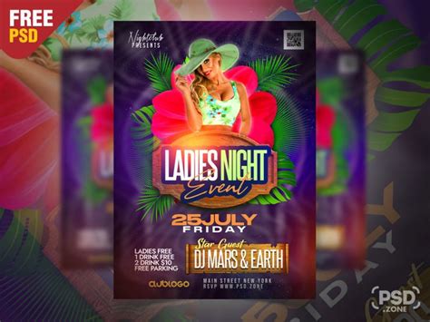 Ladies Night Party Flyer Design Psd Template Psd Zone