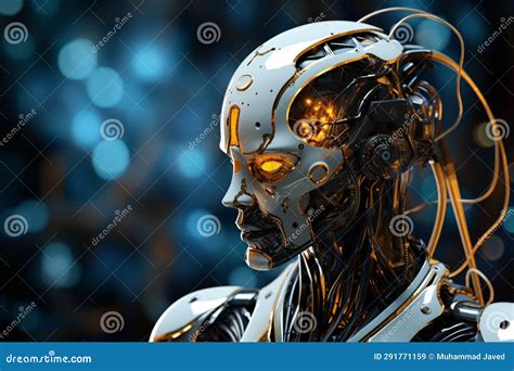 Digital Metamorphosis Computer Robot Background Undergoes Captivating