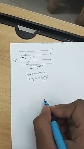A Particle Having Charge Q And Mass M Moving With Velocity V0 Enters A R