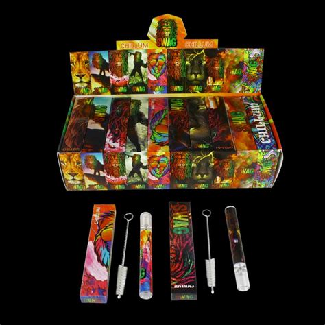 Glass Chillum With Brush 40pk Zone Wholesale