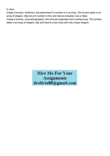 In Java Create A Function Findnum That Determines If Apdf