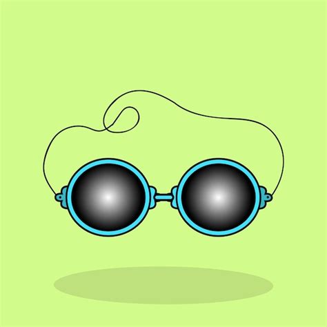 Premium Vector A Cartoon Drawing Of A Pair Of Sunglasses With A Black