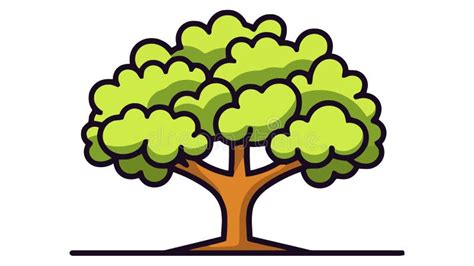 Simple Tree Vector Icon Logo Flat Tree On White Background Stock