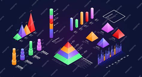 Premium Vector Infographics Isometric Elements Futuristic 3d Isometric Data Graphic Business