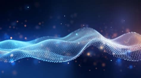 Premium Photo Abstract Connecting Dots And Lines With Wave Flow