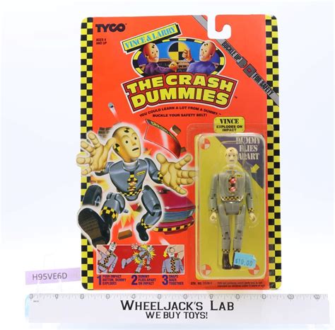 vince the incredible crash dummies 1991 tyco action figure new mosc sealed wheeljack s lab