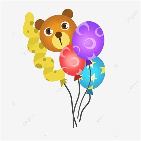 귀여운 곰 풍선 별 일러스트 어린이 아름다운 작은 곰 풍선 Png 일러스트 및 Psd 이미지 무료 다운로드 Pngtree