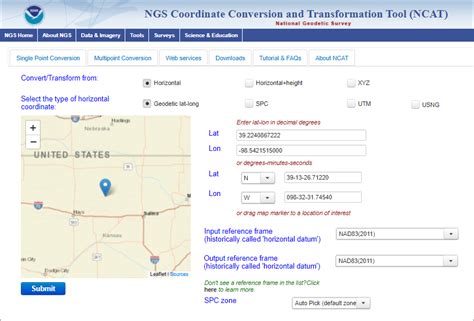 ngs releases new version of coordinate conversion and transformation