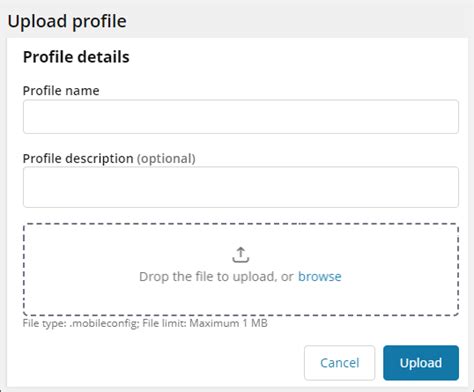 Upload A Configuration Profile To Dma