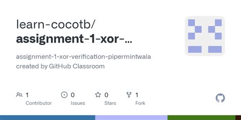 GitHub Learn Cocotb Assignment Xor Verification Pipermintwala Assignment Xor Verification